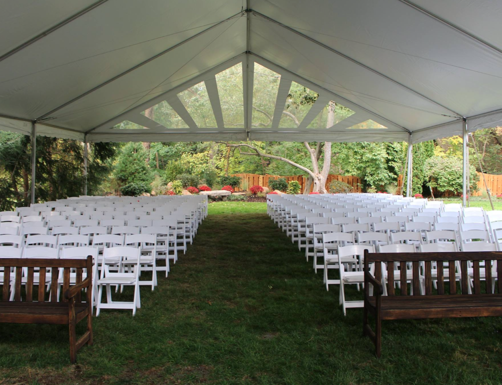 20x40 Frame Tent and Bentwood Resin Bistro Chairs - AER Tent & Event ...